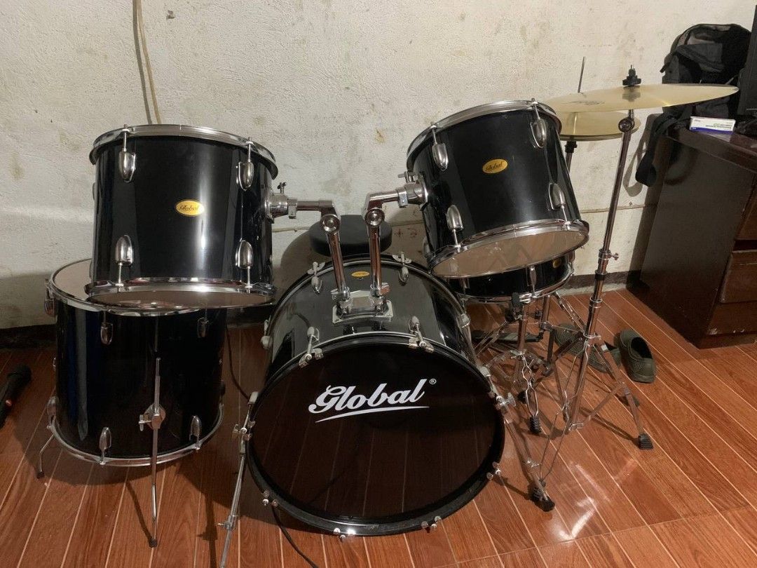GLOBAL Acoustic Drumset, Hobbies & Toys, Music & Media, Musical Instruments on Carousell