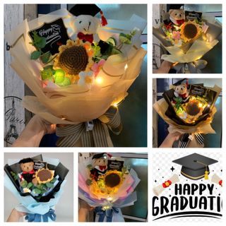 Large Graduation Bouquet - cute graduation Pooh bear with soap flower ...