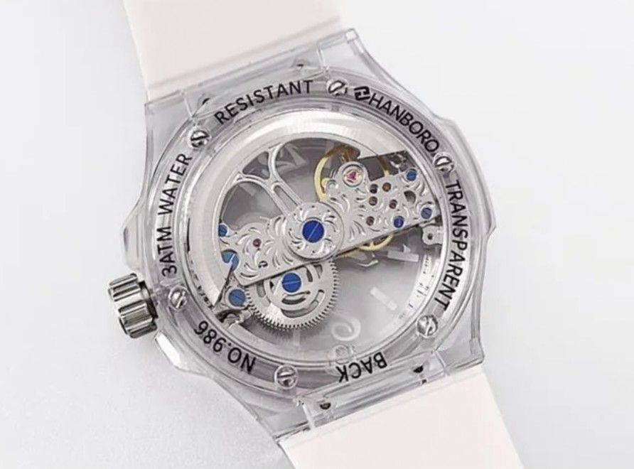 HANBORO Transparent Automatic Mechanical Watch, Luxury, Watches on ...
