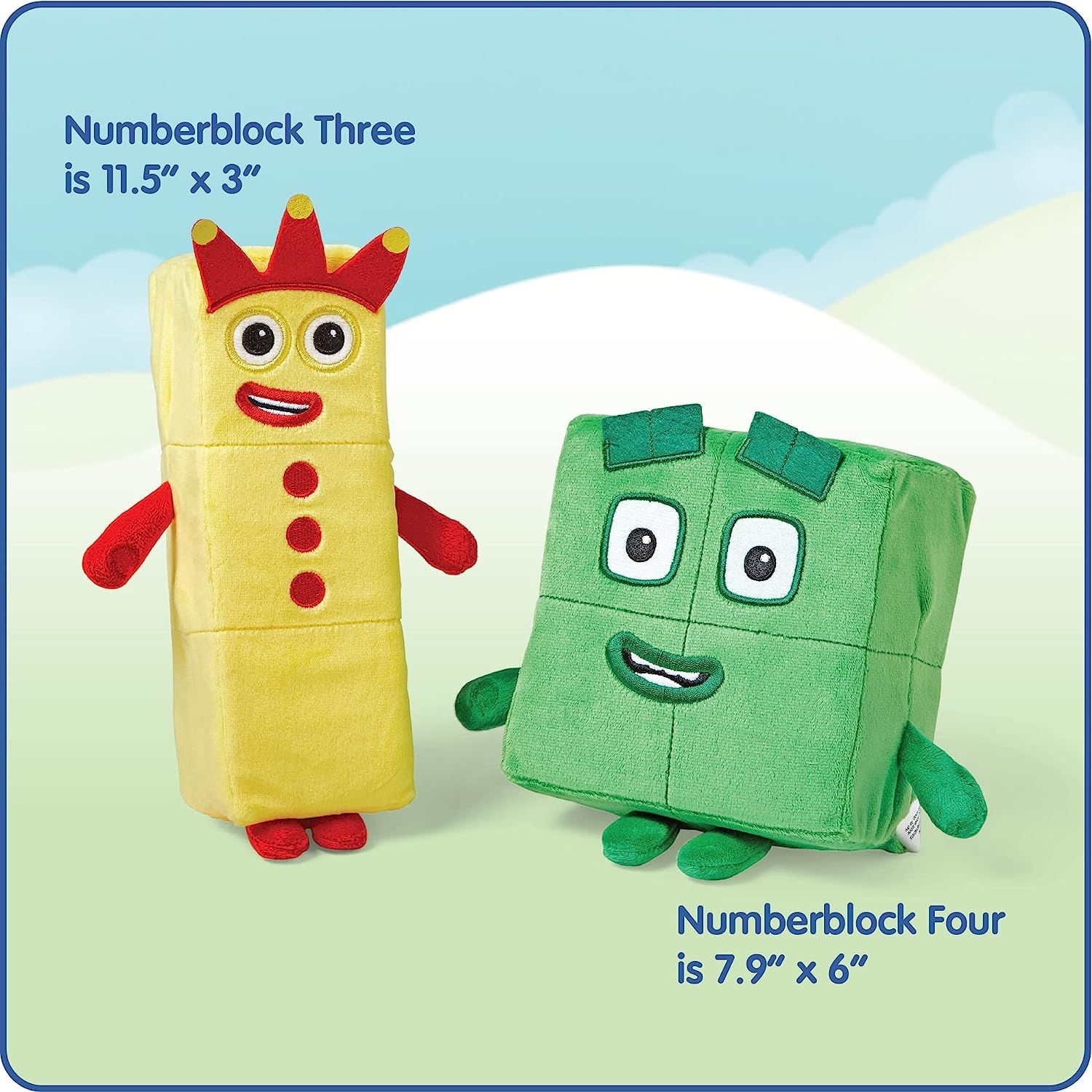 hand2mind Numberblocks Three and Four Playful Pals, Cartoon Plush Toys ...