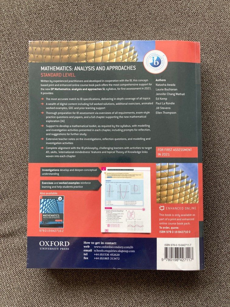 Oxford Ib Mathematics Analysis And Approaches Standard Level