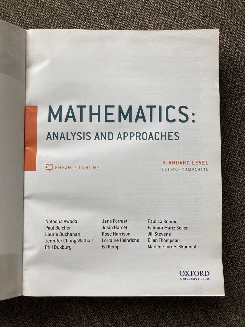 Oxford IB Mathematics: Analysis and Approaches (Standard Level ...