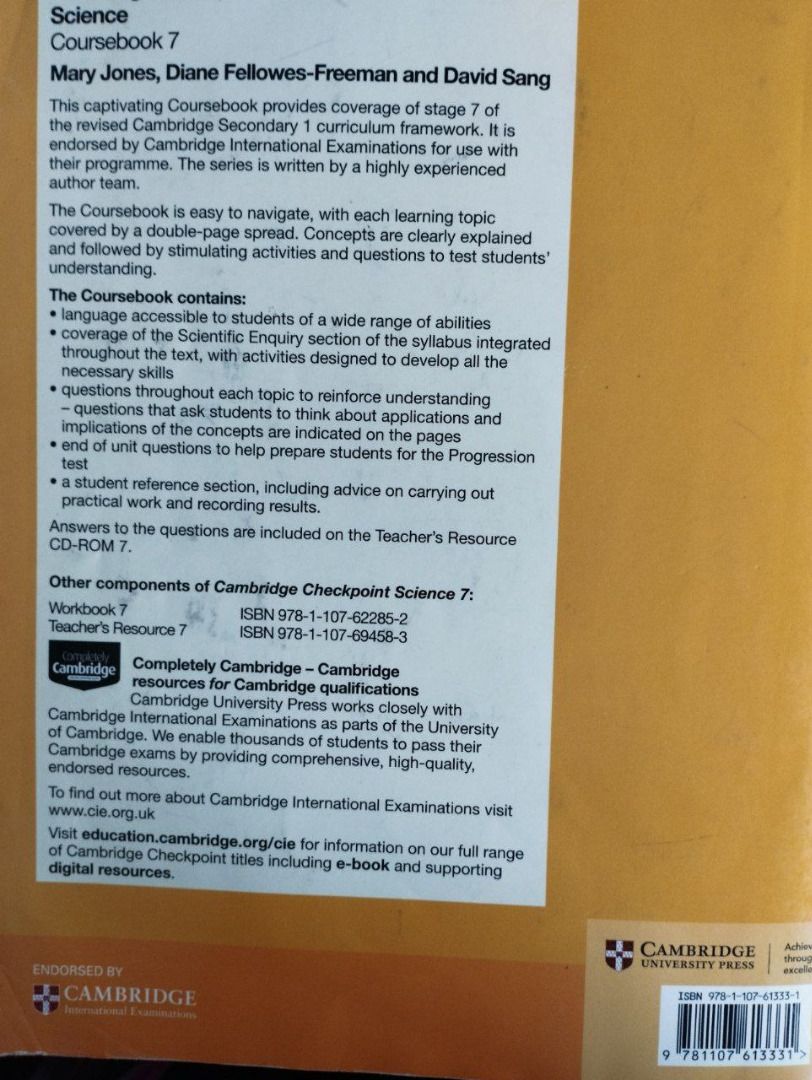 IGCSE Cambridge Checkpoint Science Coursebook year 7, Hobbies & Toys ...