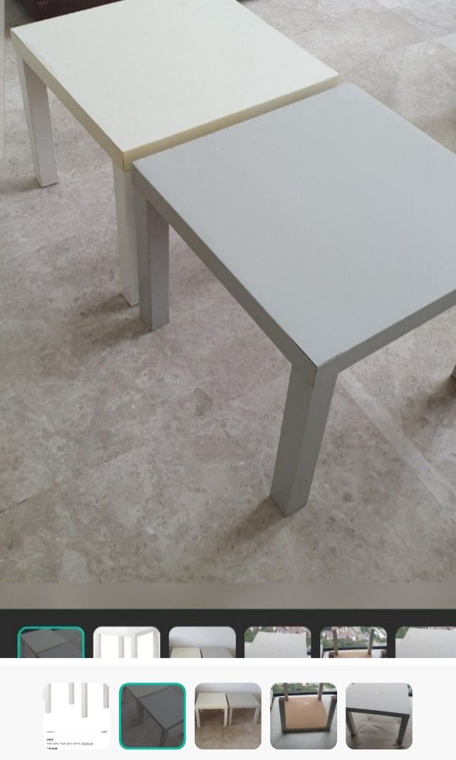 ikea tables (both white) 49 rm for both!!, Furniture & Home Living ...