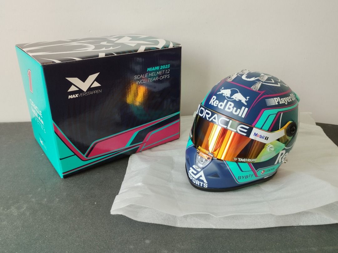 [in stock] 2023 Max Verstappen Miami GP 1/2 scale helmet (Ferrari F1 ...