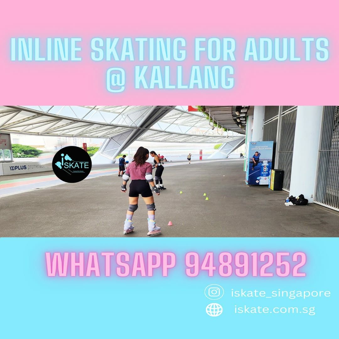 Inline skating adult class @ kallang small group max 4 pax., Learning ...