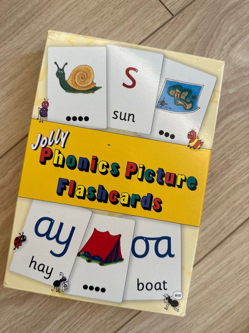 Jolly phonics test books and flash card, 興趣及遊戲, 書本 & 文具, 小朋友書 - Carousell