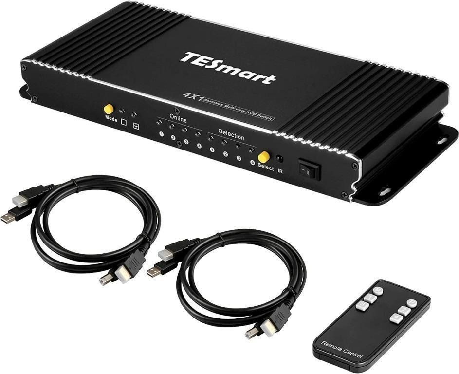 [K0187] TESmart HDMI KVM Switch 1080P@60Hz,Auto Switching,USB 2.0, with ...
