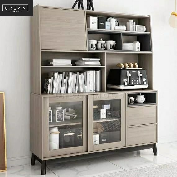 KITSCH Rustic Ash Grey Kitchen Cabinet, Furniture & Home Living ...