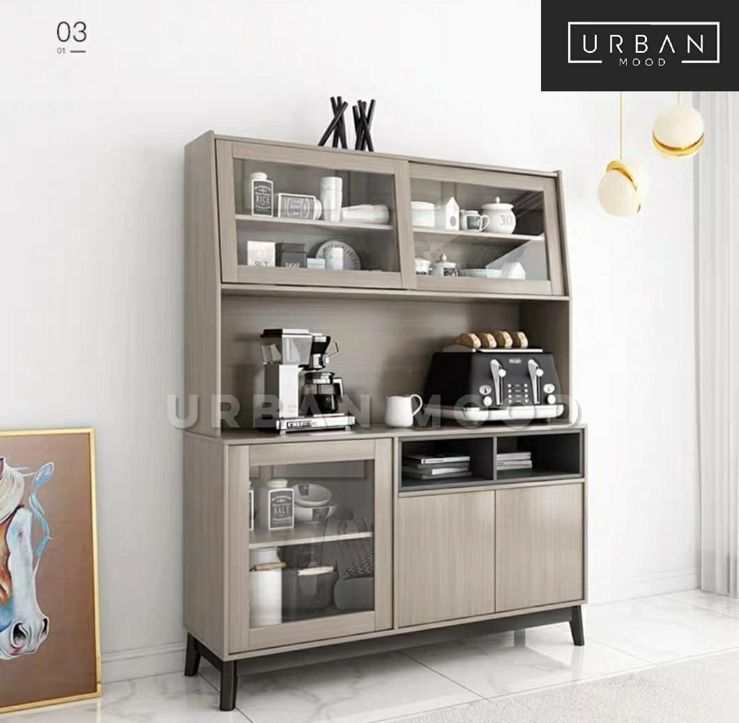KITSCH Rustic Ash Grey Kitchen Cabinet, Furniture & Home Living ...
