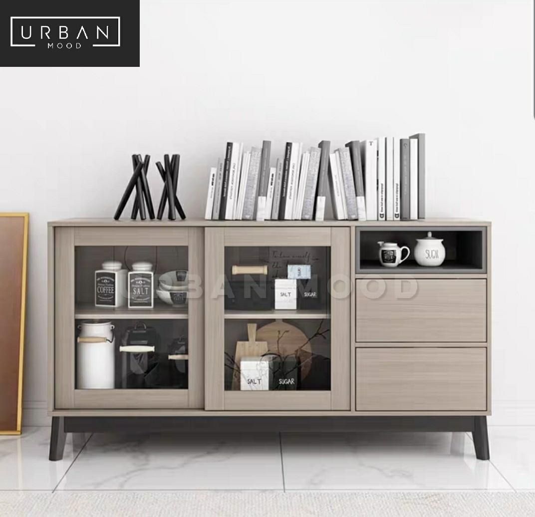KITSCH Rustic Ash Grey Kitchen Cabinet, Furniture & Home Living ...