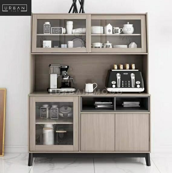 KITSCH Rustic Ash Grey Kitchen Cabinet, Furniture & Home Living ...