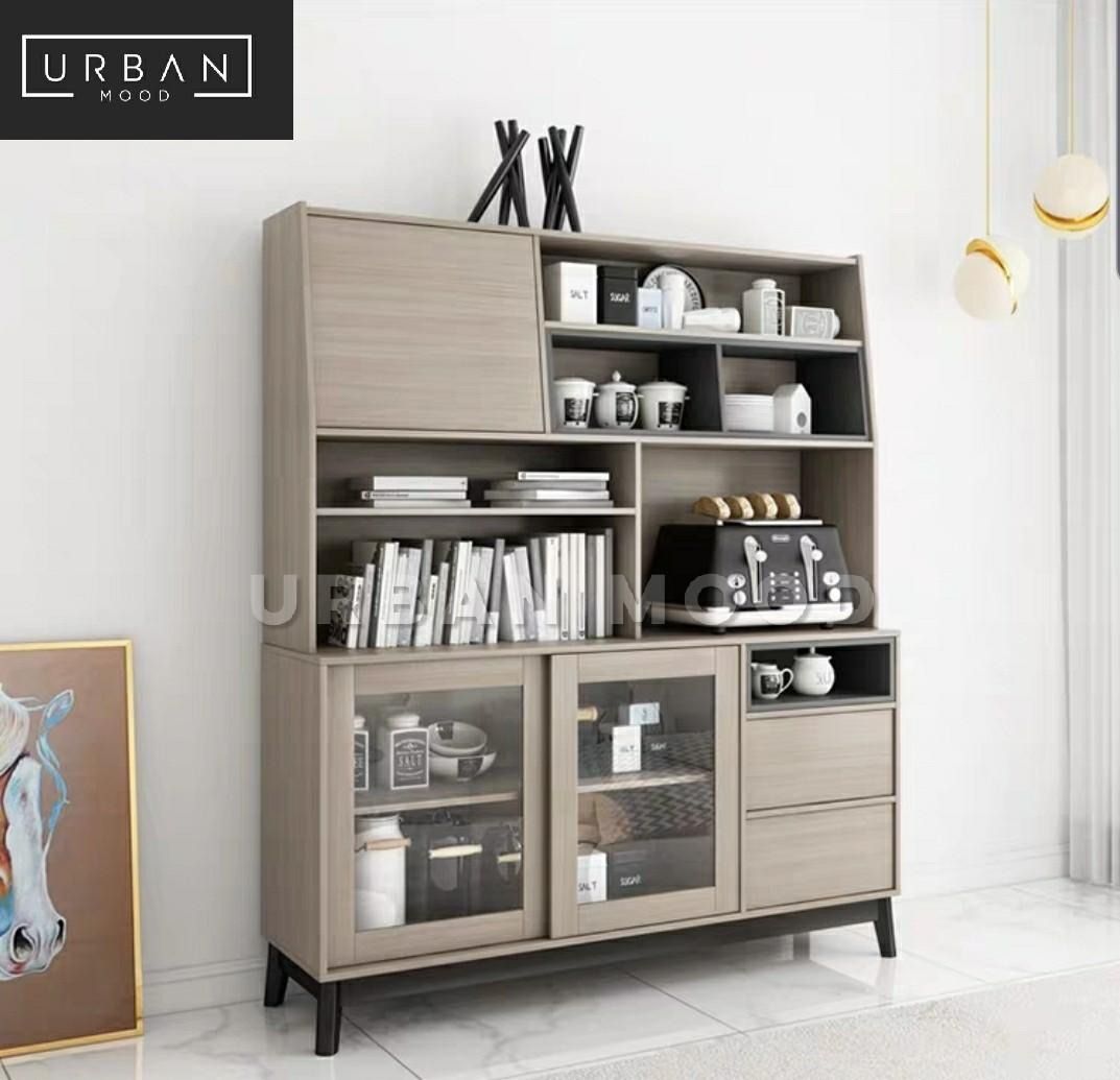 KITSCH Rustic Ash Grey Kitchen Cabinet, Furniture & Home Living ...