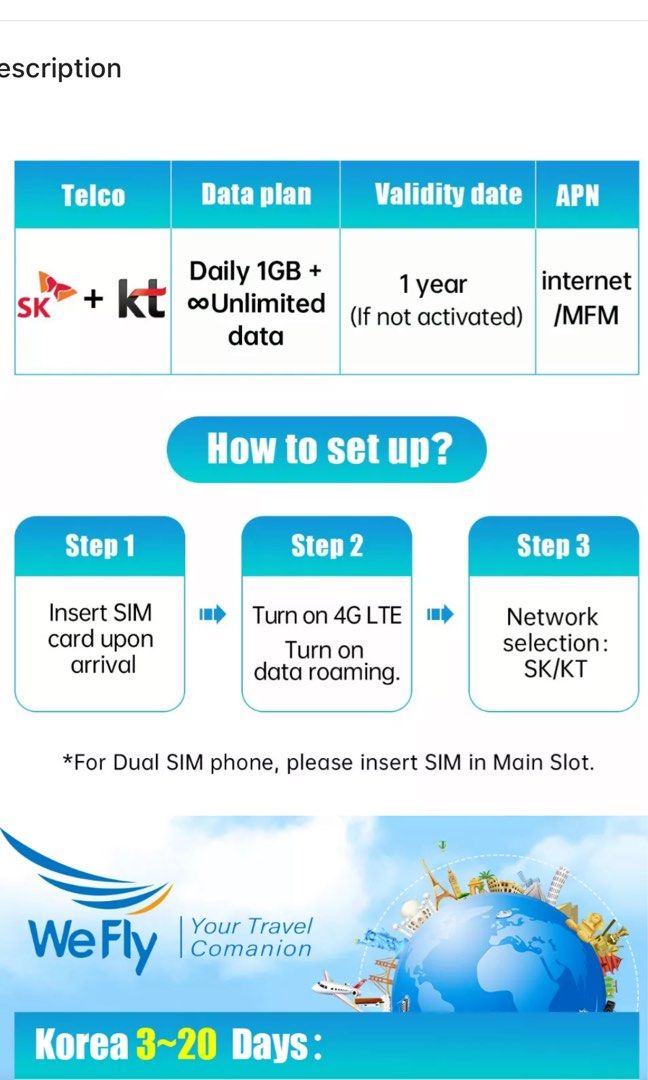 Korea and Japan temporary sim card, Mobile Phones & Gadgets, Mobile ...