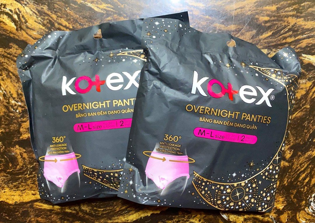 Kotex Overnight Menstrual Panties M-L - 2 Pads x 2 Packs (4 Pads) on ...