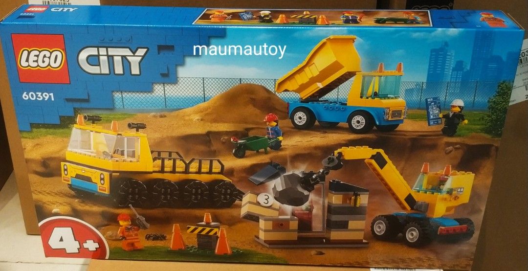 Lego 60391 City Construction Trucks and Wrecking Ball Crane 4+, 興趣及遊戲 ...