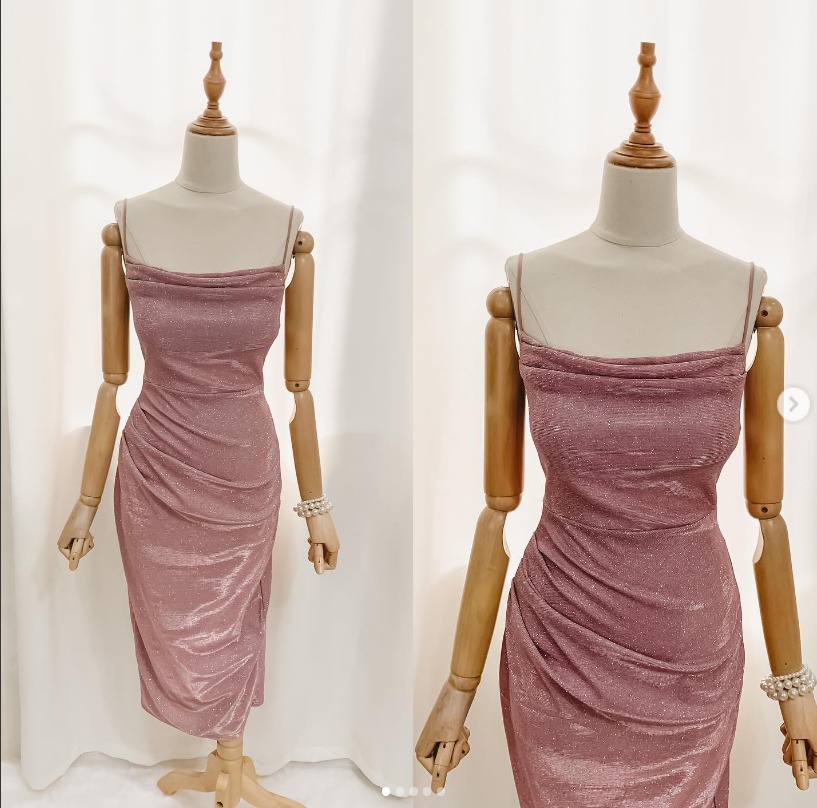 Light pink glitter dress, Women's Fashion, Dresses & Sets, Dresses on Carousell