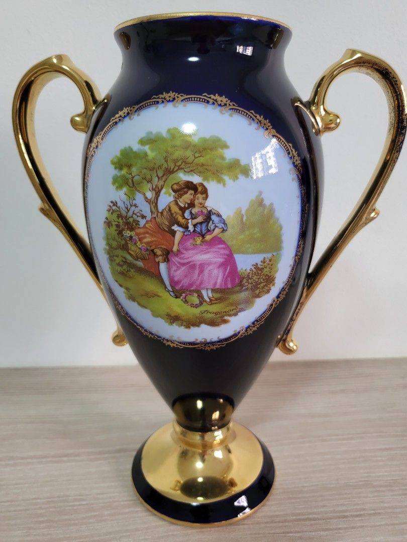 Limoges Castel France 22k gold, porcelain vase with 2 handles, Hobbies ...