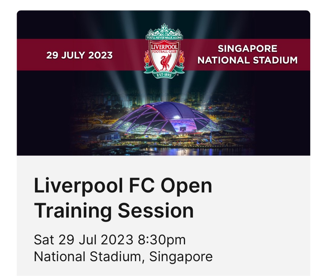 Liverpool FC Match and Tranining session, Tickets & Vouchers, Event ...