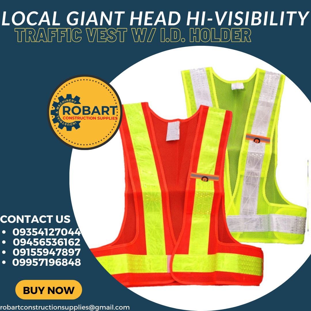LOCAL GIANT HEAD HI-VISIBILITY TRAFFIC VEST W/ I.D. HOLDER, Commercial ...