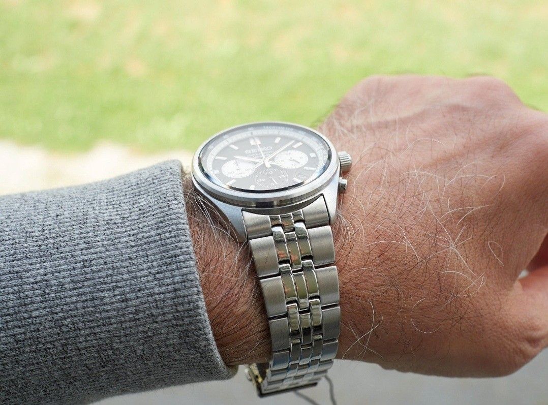 *Lowest Price*Seiko SSB429 Men's Chronograph Black Dial Stainless Steel ...