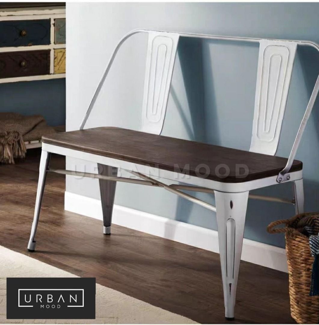 MEDIAN Industrial Tolix Dining Bench, Furniture & Home Living ...