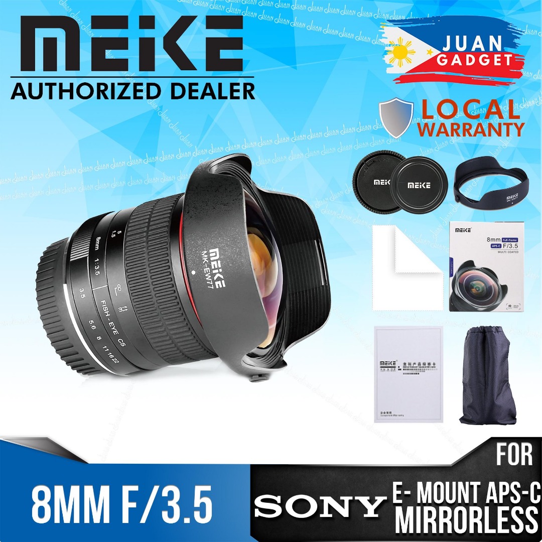 Meike 8mm f/3.5 Wide Angle Fisheye Manual Focus Lens for for Sony Alpha ...