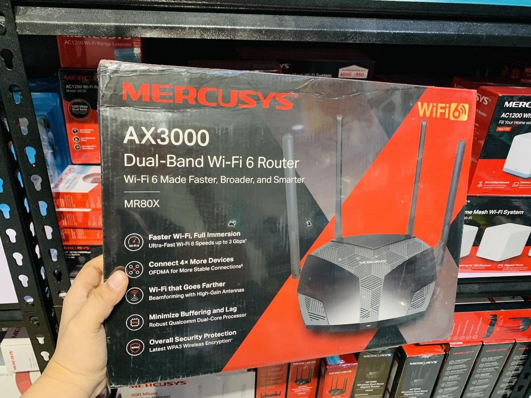 Mercusys MR80X AX3000 Dual Band WiFi6 Gigabit Router, Computers & Tech ...