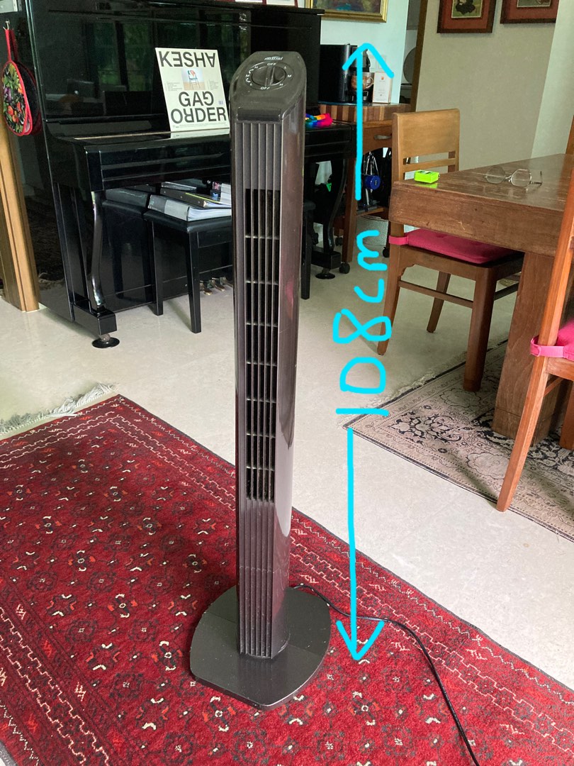 Mistral Slim Tower Standing Fan 108cm tall, Furniture & Home Living ...