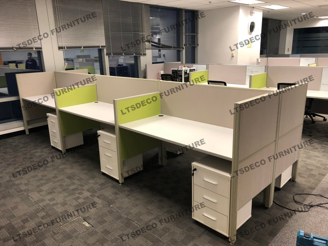 MODULAR WORKSTATION TABLE FULL FABRIC OFFICE PARTITION on Carousell