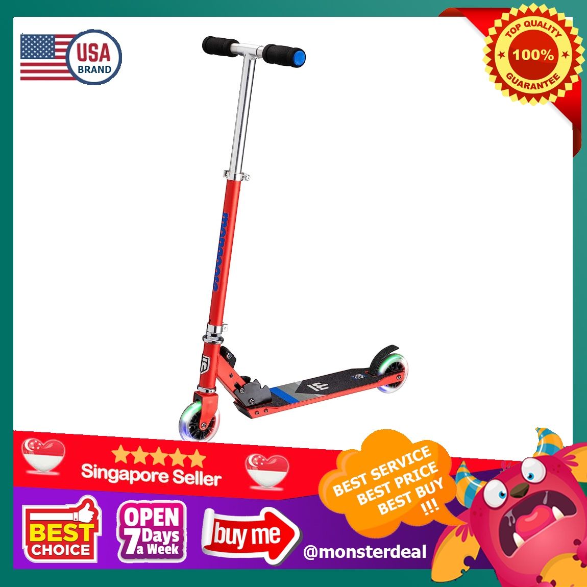 Mongoose Trace Kick Scooter Folding Design (Trace 100+), Sports ...