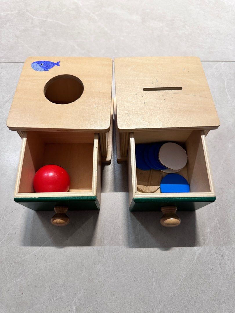Montessori ball and coin box, Babies & Kids, Infant Playtime on Carousell