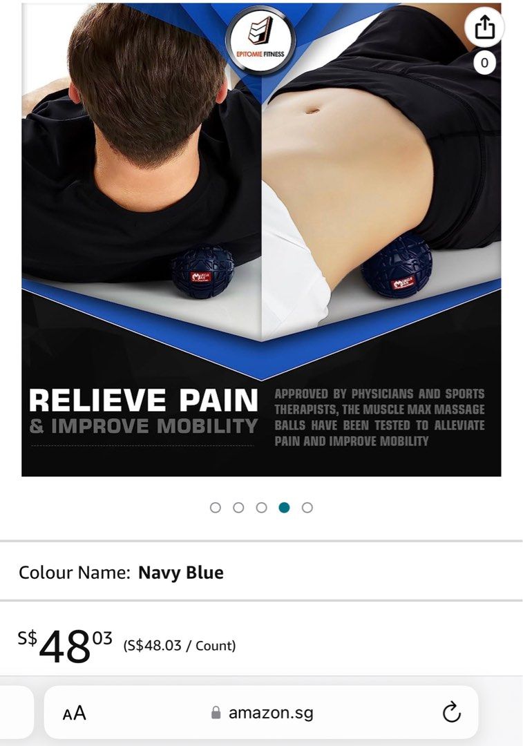 Muscle Max massage ball, Health & Nutrition, Massage Devices on Carousell