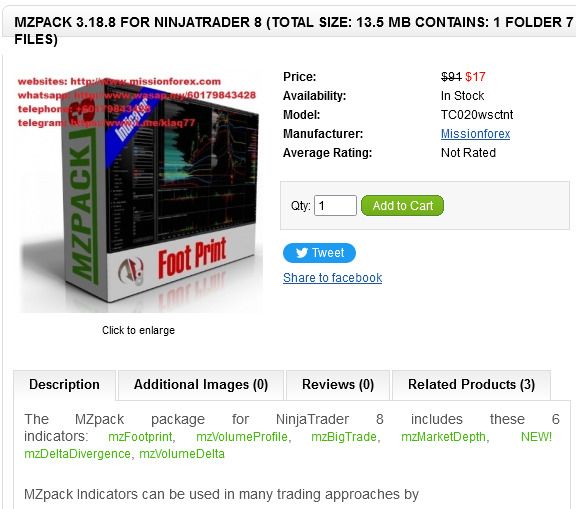 MZpack 3.18.8 for NinjaTrader 8 (Total size: 13.5 MB Contains: 1 folder ...