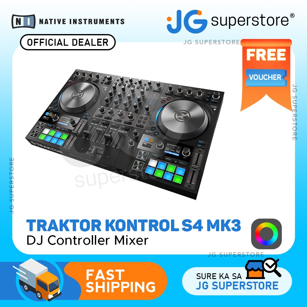 Native Instruments Traktor Kontrol S4 MK3 4-Channel DJ Controller Mixer ...