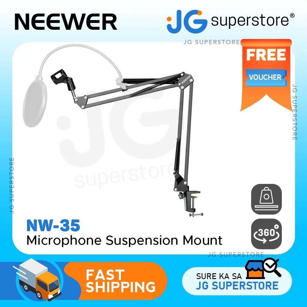 Neewer (NW-35) Microphone Suspension Mount Adjustable Arm Kit with 360 ...
