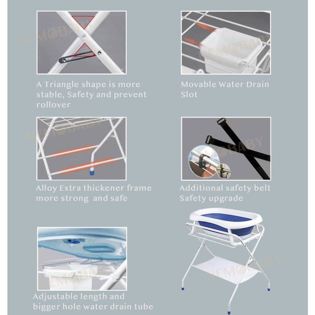 Nemobaby Bath Stand & Diaper Changing Table, Babies & Kids, Bathing ...