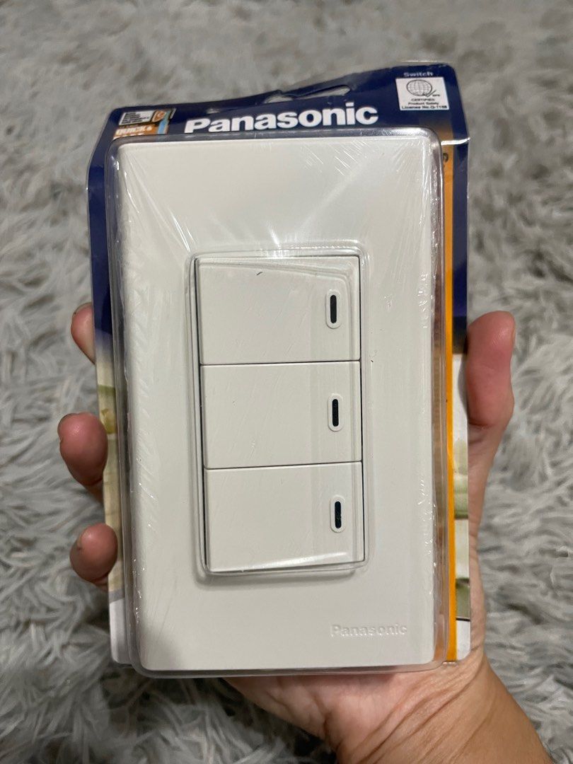 New Panasonic Wide Series 3-gang Switch Set, Furniture & Home Living ...