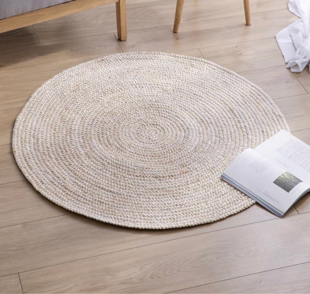 Nordic Water Reed Woven floor round rug/ mat, Furniture & Home Living ...
