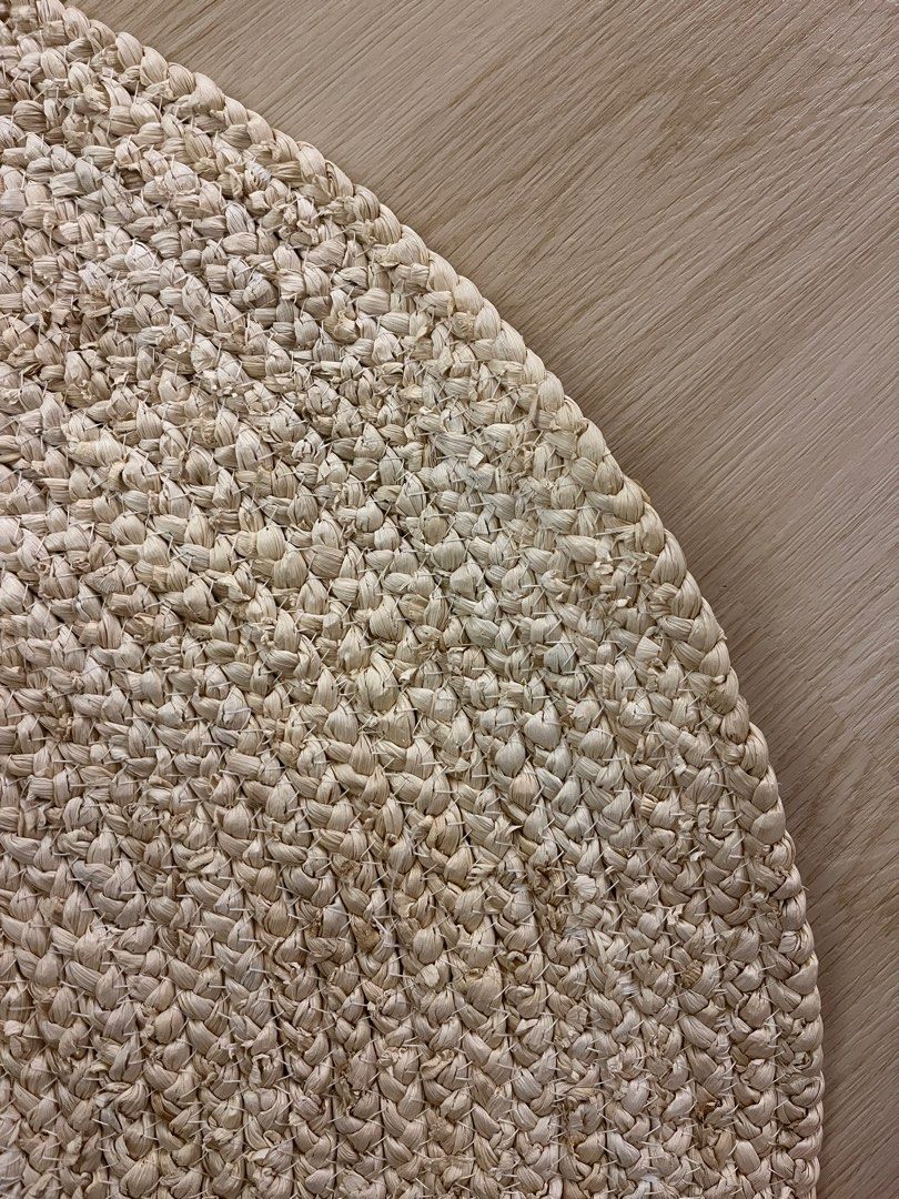 Nordic Water Reed Woven floor round rug/ mat, Furniture & Home Living ...