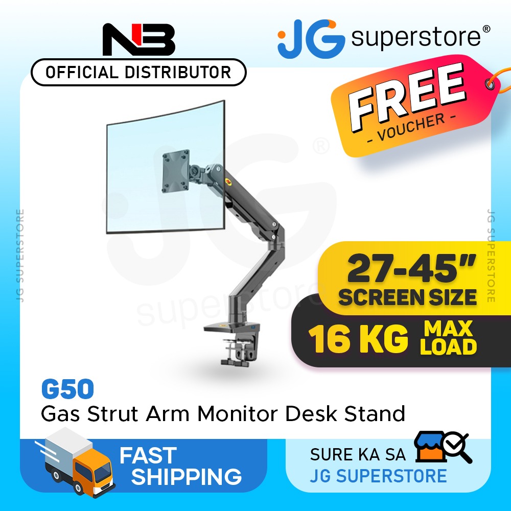 North Bayou NB G50 Ergoflex Desktop Monitor Single Arm Mount with Full ...