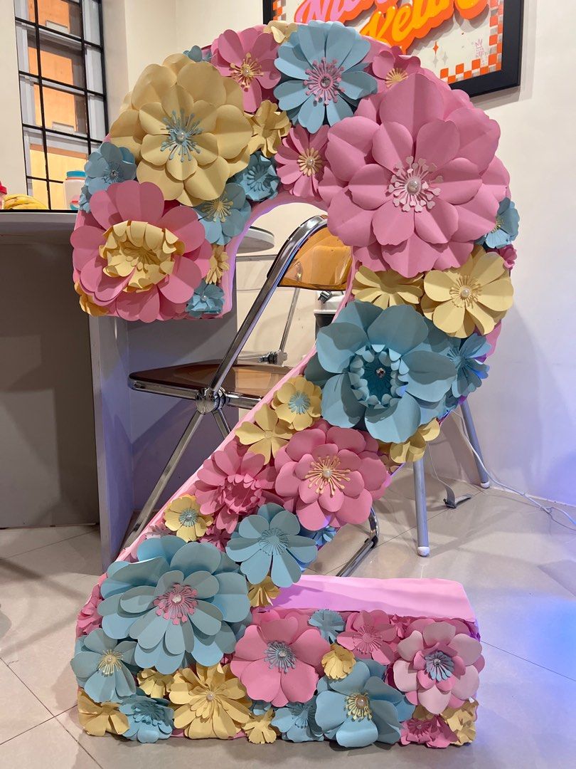 Number 2 Standee 3feet Pastel Floral, Hobbies & Toys, Stationary ...