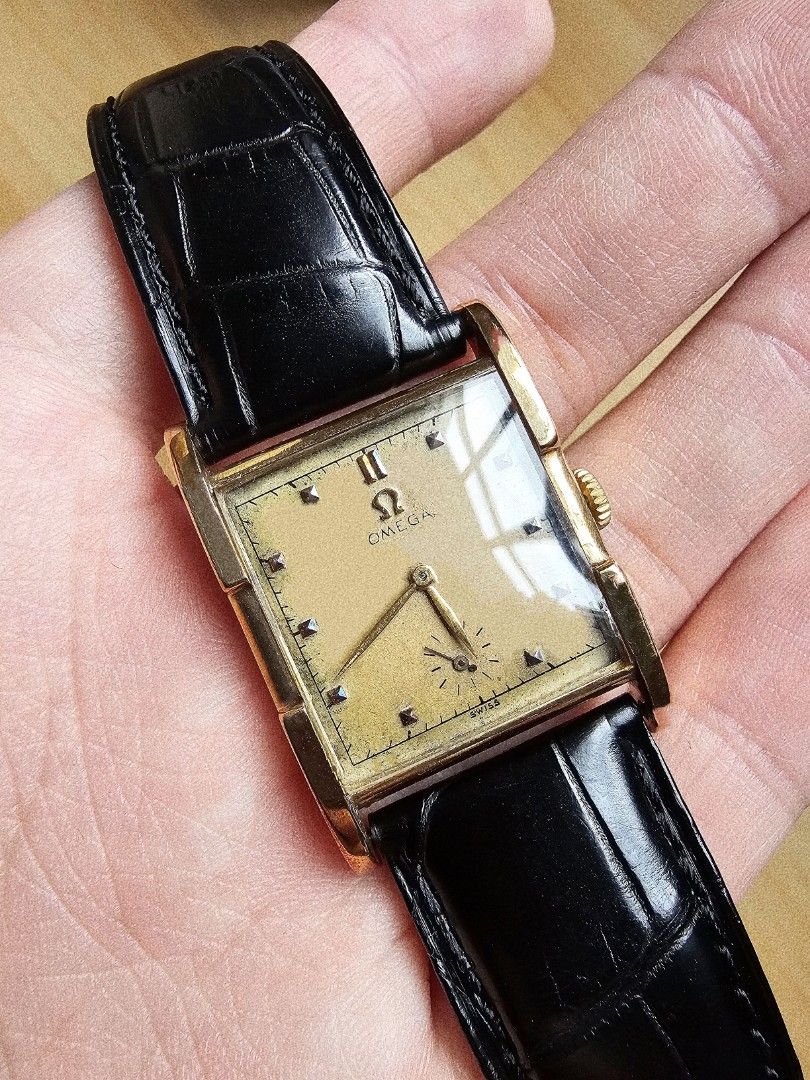 Omega 18k Gold Tank Watch, Men's Fashion, Watches & Accessories ...