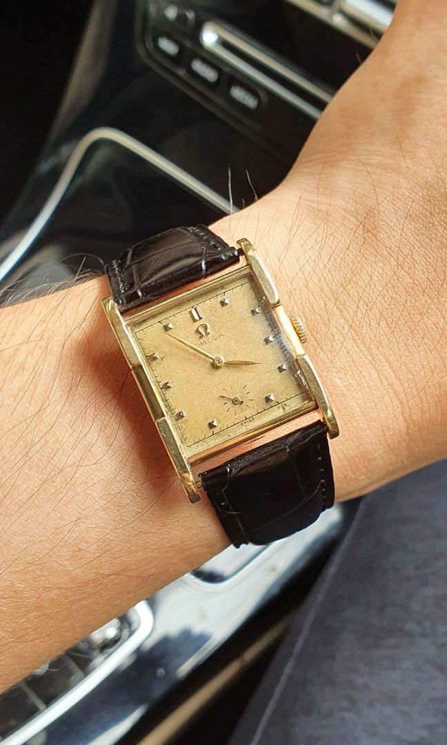 Omega 18k Gold Tank Watch, Men's Fashion, Watches & Accessories ...