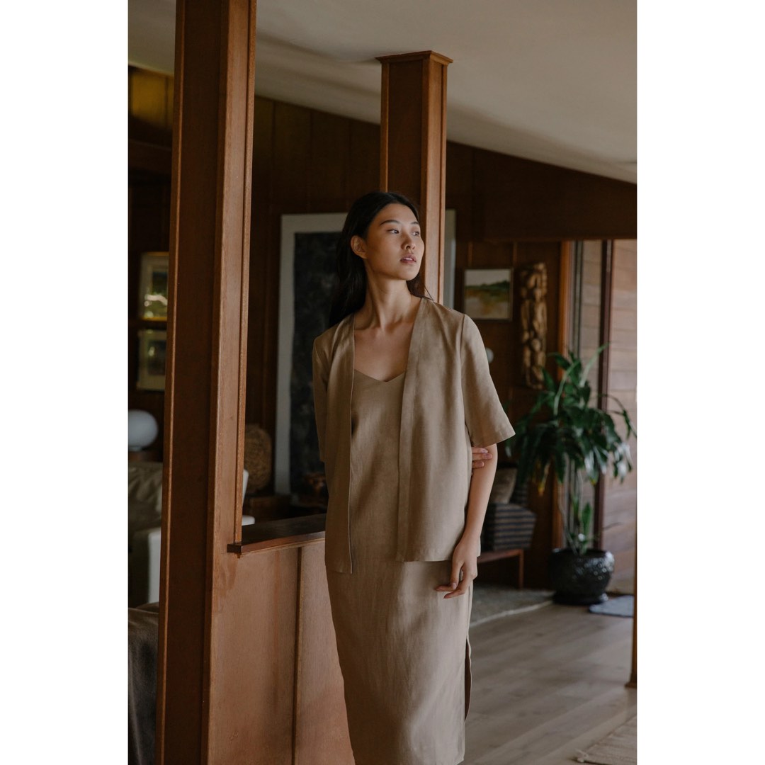 OSN Linen Slip Dress, Women's Fashion, Dresses & Sets, Dresses on Carousell