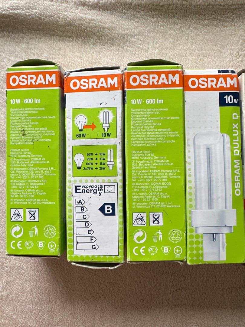 Osram Dulux D light bulb PLC 2-pins 10W/827 daylight cool white G24-d1 ...