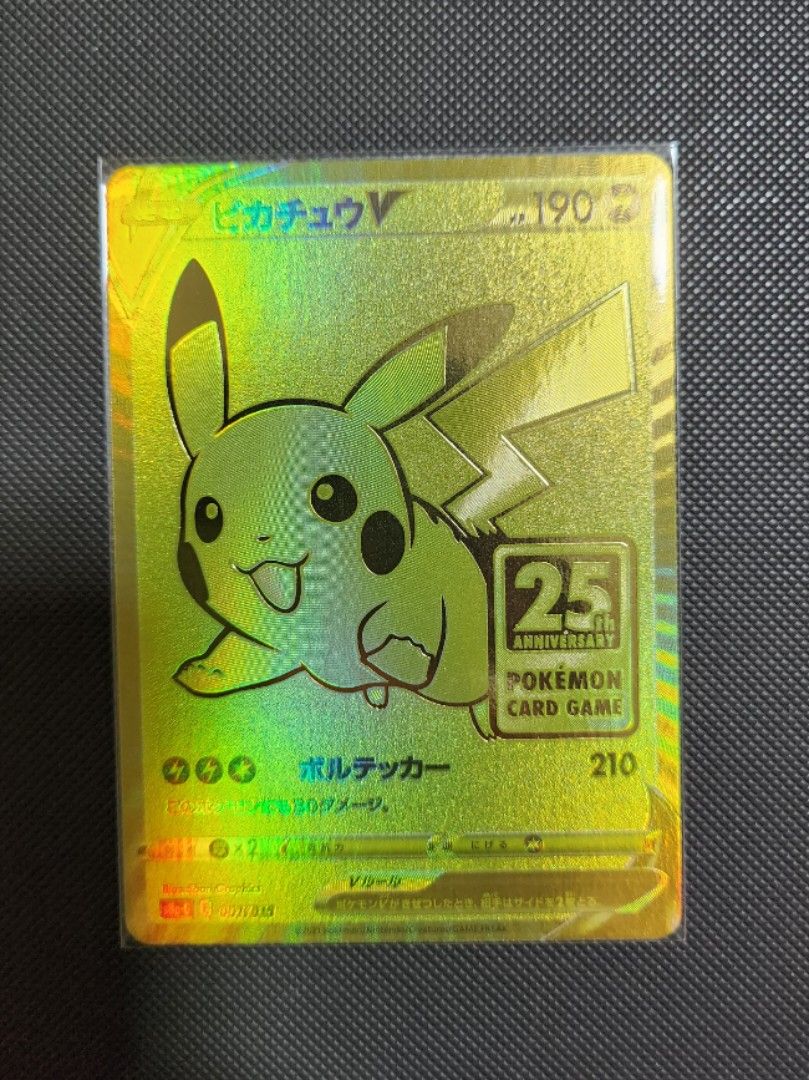 Pokemon Cards 25th Anniversary Golden Pikachu & Pokeball, Hobbies ...