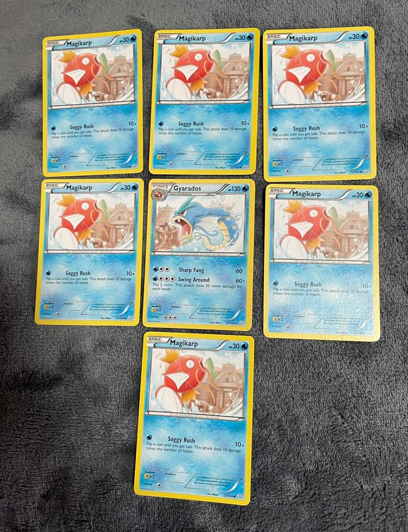 Pokemon TCG magikarp gyarados dragons exalted 23/124 24/124, pikachu ...