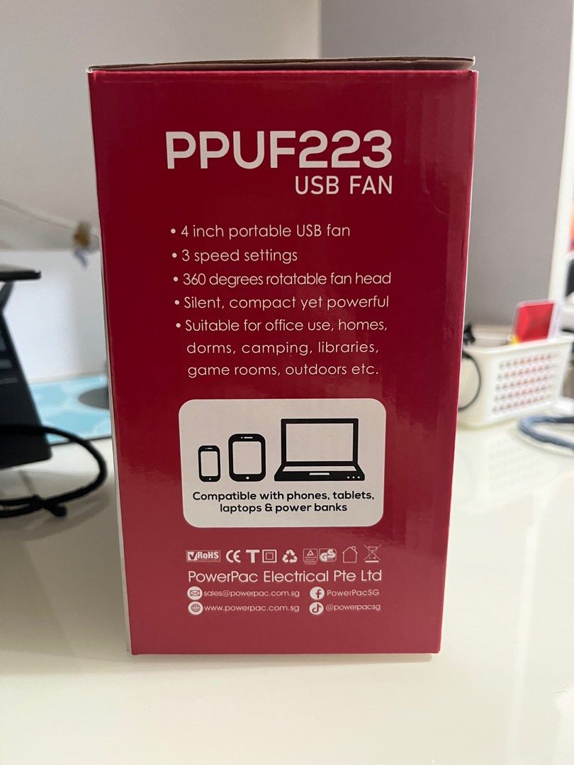 PowerPac USB fan, Furniture & Home Living, Lighting & Fans, Fans on ...