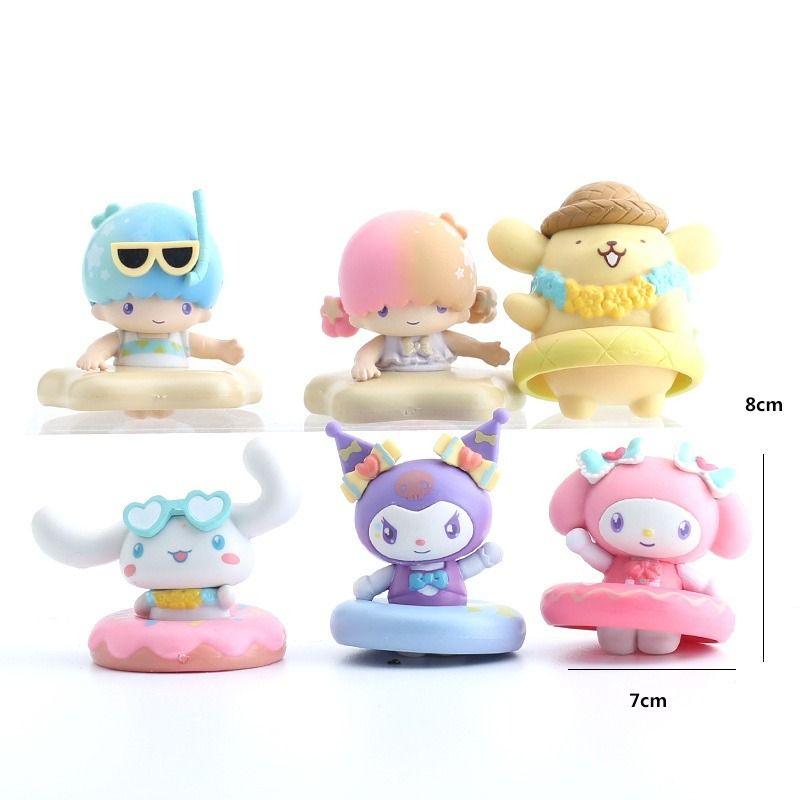 Purin / Melody / Kuromi / Little Twin Star / Cinnamoroll in Swimming ...